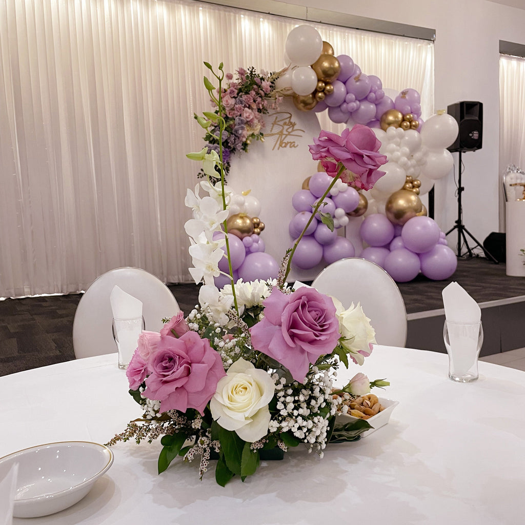 Lilac Round Table Centrepiece